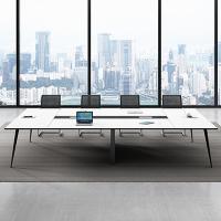 China Solid Wood Office Furniture Customized Luxury White Conference Table Modern Meeting Room Table 10 for sale