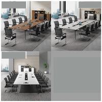 China Solid Wood Office Furniture Customized Luxury White Conference Table Modern Meeting Room Table 10 for sale