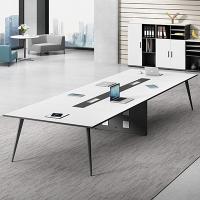 China Solid Wood Office Furniture Customized Luxury White Conference Table Modern Meeting Room Table 10 for sale