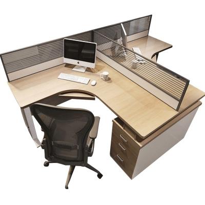 China Simple Modular Panel Computer Office Cubicle Workstation for 2 4 6 People Desk Design for sale