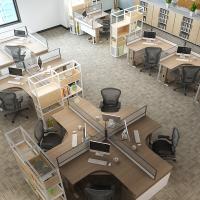 China Simple Modular Panel Computer Office Cubicle Workstation for 2 4 6 People Desk Design for sale