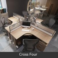 China Simple Modular Panel Computer Office Cubicle Workstation for 2 4 6 People Desk Design for sale