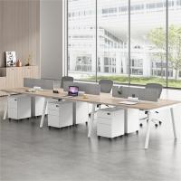 China Office Furniture Combination Simple Modern 4 6 Artificial Seat Table Screen Card Seat for sale