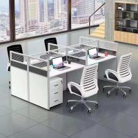 China Supermarket Office Desk Staff Tables and Chairs Combination with Sturdy Construction for sale