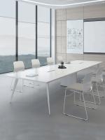 China Modern White Conference Table for Office Training and Negotiation in Shopping Center for sale