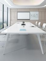 China Modern White Conference Table for Office Training and Negotiation in Shopping Center for sale