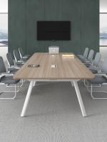 China Customized Size Rectangle Metal Legs Meeting Table Boardroom Tables Modern Conference Table for sale