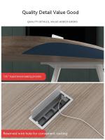 China Customized Size Rectangle Metal Legs Meeting Table Boardroom Tables Modern Conference Table for sale
