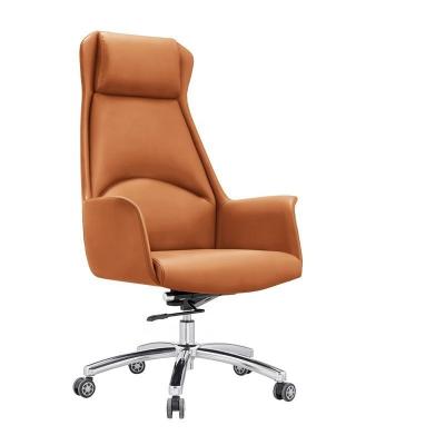 China Adjustable Height Leather Swivel Chair for Office Administrative Negotiation and Boss for sale