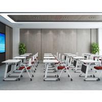 China General Movable Splicing Folding Training Table With Wheels Flip Long Table Teaching Office Furniture Combination for sale