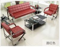 China Commercial Waiting Area Furniture Set with Modern Simple Leather Sofa and Coffee Table for sale