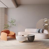 China Mail Packing Five Star Hotel Lobby Lounge Area Sofa with Velvet Cloth Arc Combination for sale