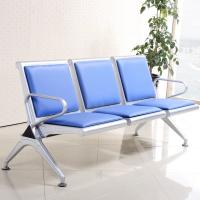 China Modern Metal Stainless Steel Leather Continuous Row Chair Sofa for Public Waiting Area for sale