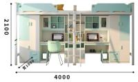 China Hotel Steel Bunk Bed With Desk Stairs Customer Provided and Modern Bedroom Furniture for sale