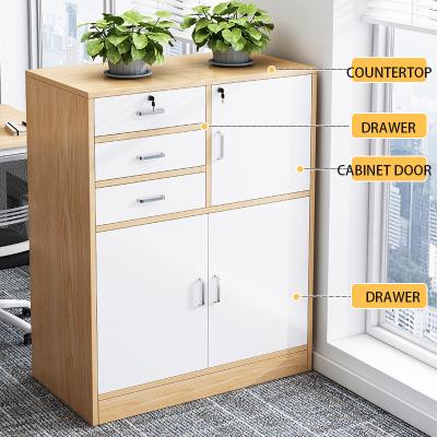 China Structure Assemble Structure Modern Office Wooden Drawer With Lock Mobile File Cabinet for sale