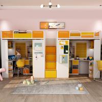 China Hotel Furniture Metal Single Double Student Iron Dormitory Bed with Wardrobe and Desk for sale