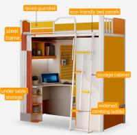 China Hotel Furniture Metal Single Double Student Iron Dormitory Bed with Wardrobe and Desk for sale