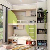 China Space-Saving Hotel Bed Modern Minimalist Style Iron Bunk Bed with Large Storage Space for sale