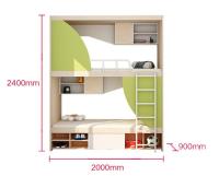 China Space-Saving Hotel Bed Modern Minimalist Style Iron Bunk Bed with Large Storage Space for sale