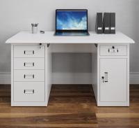 China Commercial Furniture Steel Office Computer Desk Single with Locking Drawer Durable for sale