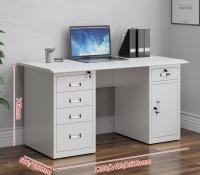 China Commercial Furniture Steel Office Computer Desk Single with Locking Drawer Durable for sale