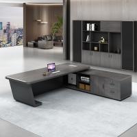 China High Tech Black Boss Manager Office Table and Chair Combination for Customer Provided for sale