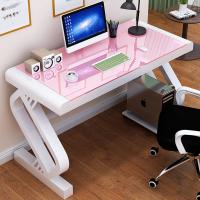 China Customers Logo Office Home School Computer Desk with Tempered Glass for sale