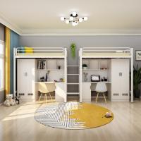 China Mail packing Y Modern School Dormitory Bedroom Furniture Set Loft Metal Bunk Bed With Desk for sale