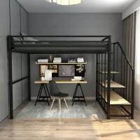 China Banister Stairs Double Loft Bed with Metal Frame and Space Capsule Hotel Bed Cabinet for sale
