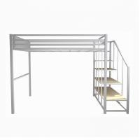 China Banister Stairs Double Loft Bed with Metal Frame and Space Capsule Hotel Bed Cabinet for sale