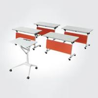 China E1 MDF/MFC Melamine Board Folding Mobile Training Table for Office Hotel Conference for sale
