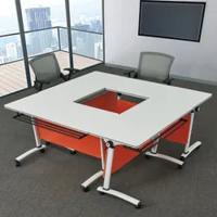 China E1 MDF/MFC Melamine Board Folding Mobile Training Table for Office Hotel Conference for sale
