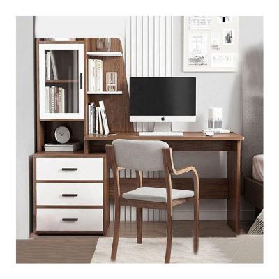 China Minimalist Computer Table with Bookshelf and Drawer Cabinet for sale