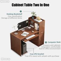 China Minimalist Computer Table with Bookshelf and Drawer Cabinet for sale
