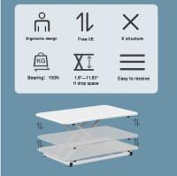China Stainless Steel Standing Folding Lift Table Adjustable Height Office Computer Desk for sale