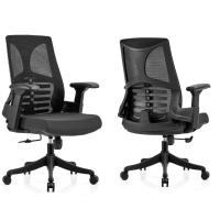 China Adjustable Height Mid Back Staff Swivel Mesh Office Chair with Solid Wood Legs Armrest for sale