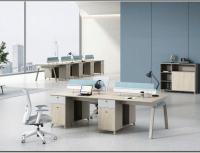 China PANEL Wood Modern Style Four-Person Office Desk and Chair Combination for Workstation for sale