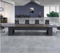 China OEM ODM YES Black Modern Wooden Meeting Table for Office Furniture and Negotiating for sale