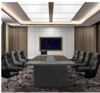 China OEM ODM YES Black Modern Wooden Meeting Table for Office Furniture and Negotiating for sale