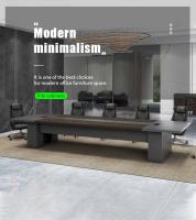 China OEM ODM YES Black Modern Wooden Meeting Table for Office Furniture and Negotiating for sale