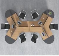 China Simple and Modern Office Furniture Corner Combination Staff Table for 3/6 People for sale