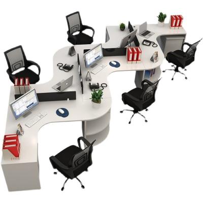 China Modern Staff Workstation L-Shape Desk Set with Aluminum Frame and Panel/Fabric/Steel for sale