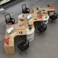 China Modern Staff Workstation L-Shape Desk Set with Aluminum Frame and Panel/Fabric/Steel for sale