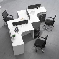 China Modern Staff Workstation L-Shape Desk Set with Aluminum Frame and Panel/Fabric/Steel for sale