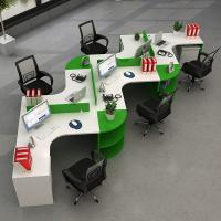 China Modern Staff Workstation L-Shape Desk Set with Aluminum Frame and Panel/Fabric/Steel for sale