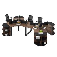 China Workspaces Office Furniture Wooden Desk And Chair Combination For 3/6 People for sale