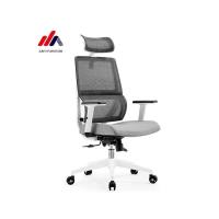 China Gray Mesh and Fabric Office Chair with Aluminum Base The Ultimate Ergonomic Seating Solution for sale