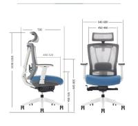 China Modern Blue and Black Executive Swivel Office Task Chair for Ergonomic Workstation for sale