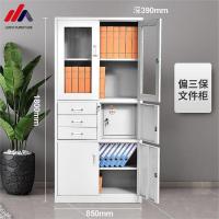 China Easy Assembling Office Cabinets with Locks and Glass Doors Heavy Duty Metal Construction for sale