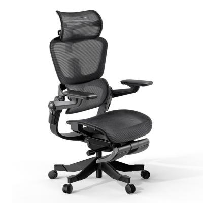 China Customized Boss Swivel Office Chair with Adjustable Footrest and Aluminum Metal Armrest for sale